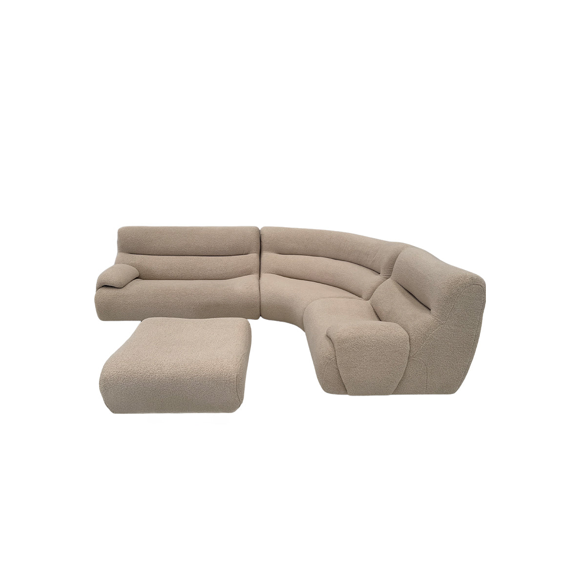 1978 High Back Modular Curved Corner Sofa with Armrests and Ottoman 31