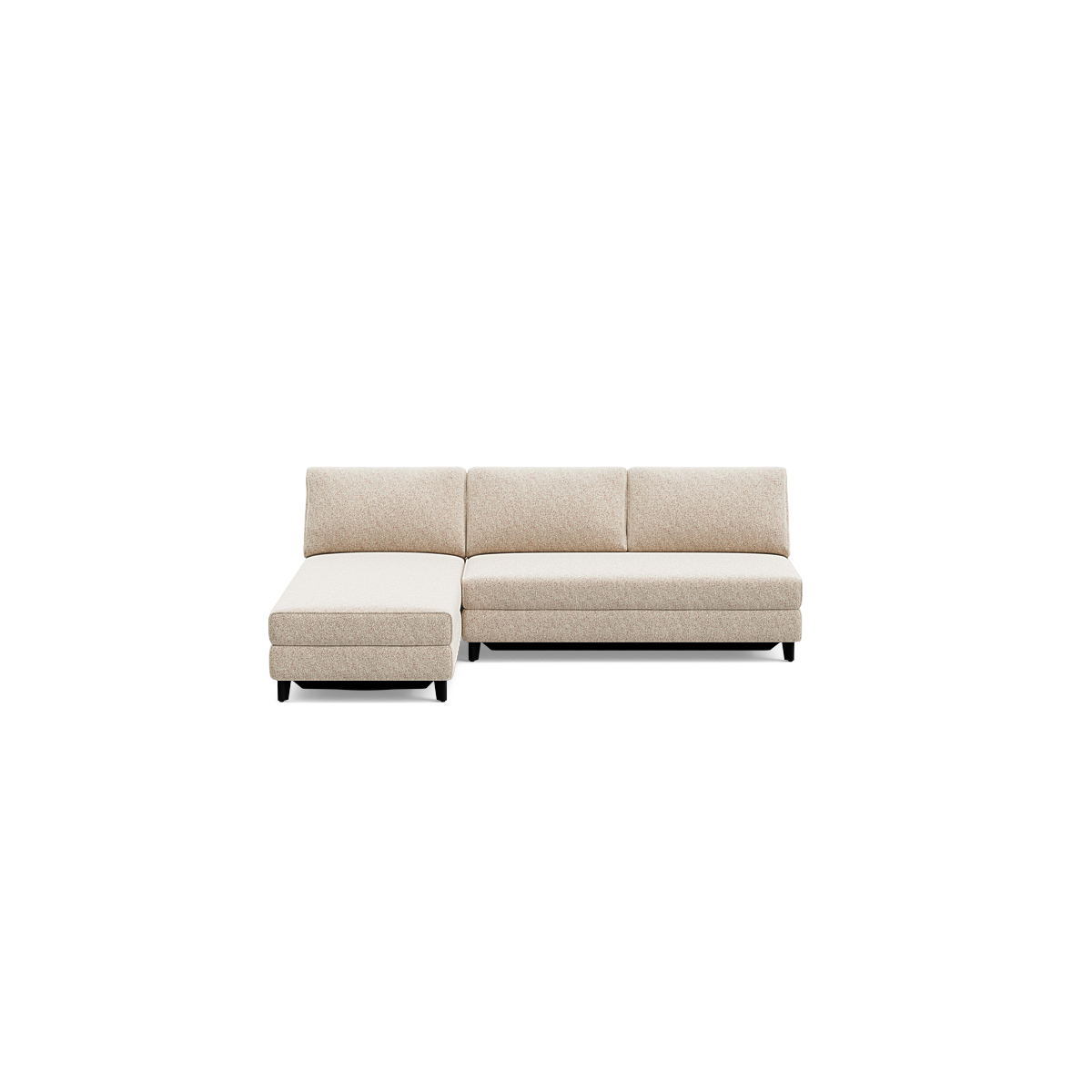 Delta Modular Armless Sofa with Chaise and Storage 2400mm W | S Packag
