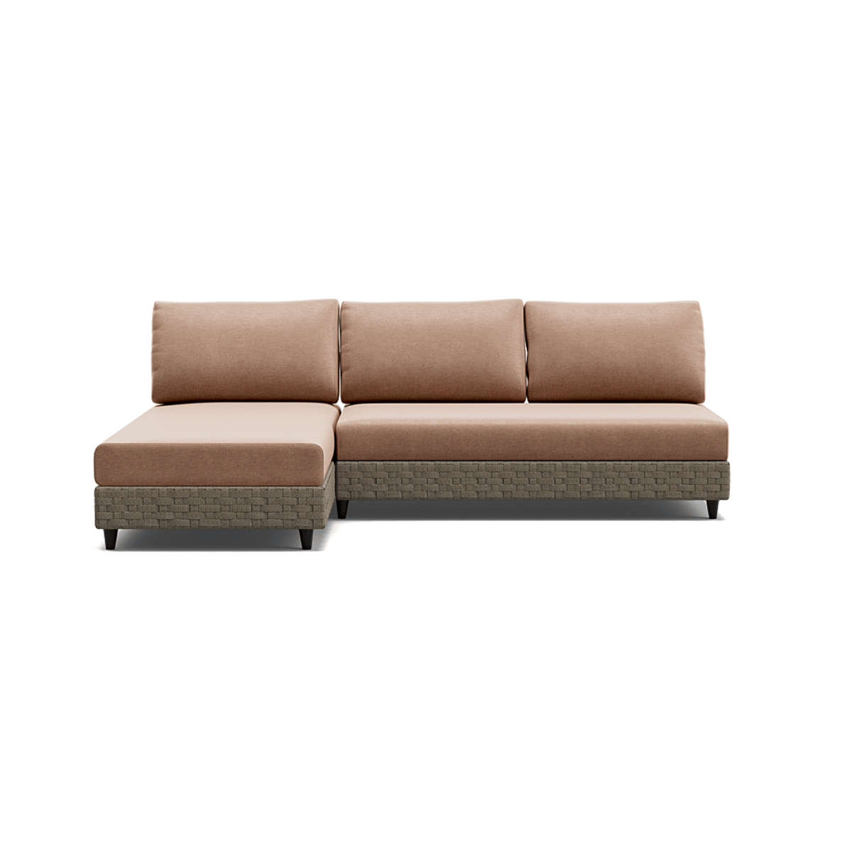 Delta Outdoor Modular Armless Sofa with Chaise 2400mm W | Package 1
